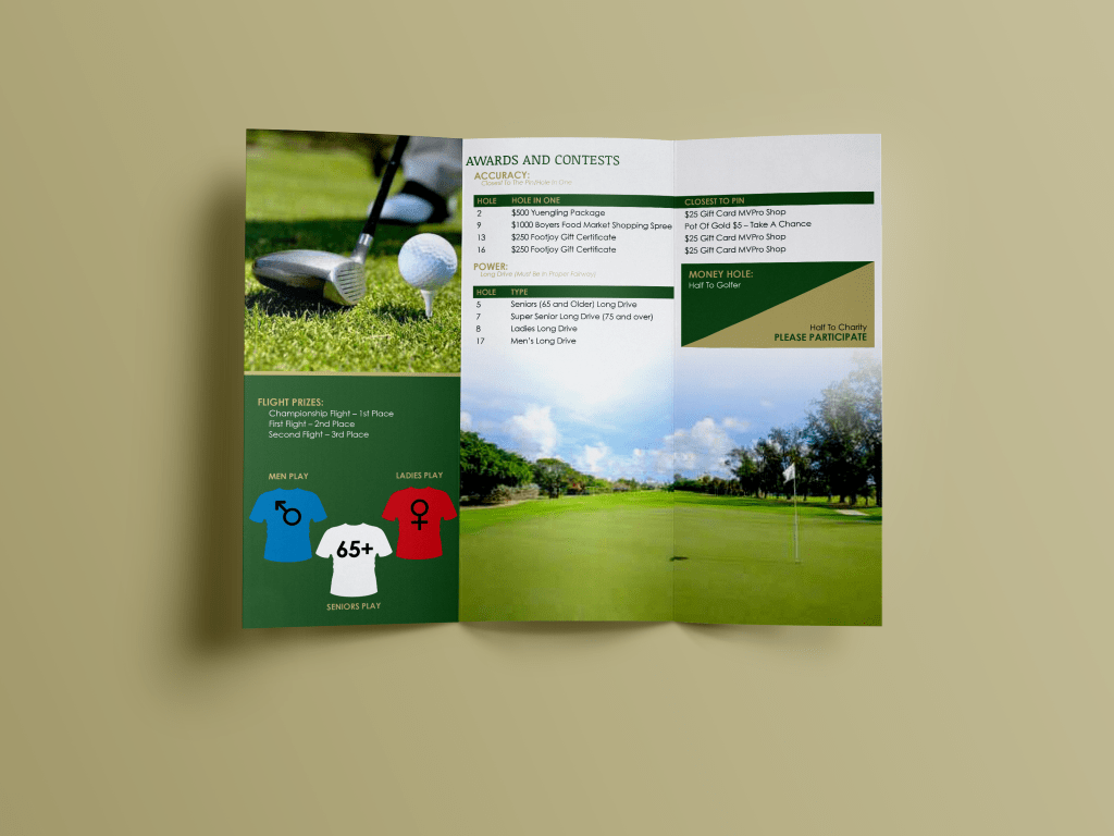 Charity Golf Trifold Program – Joseph Conti Design